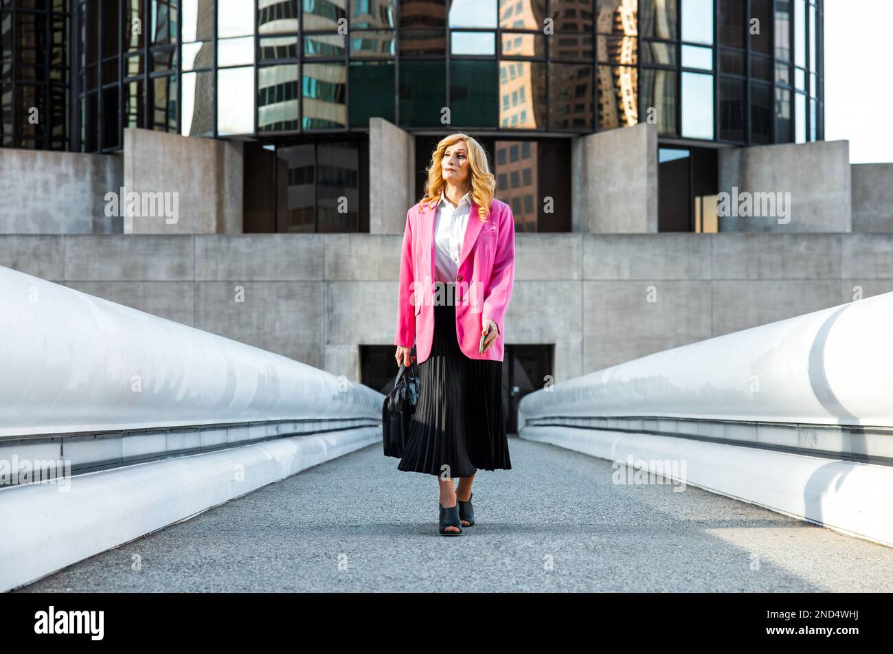 Transgender business woman lifestyle moments in downtown, Los angeles ...