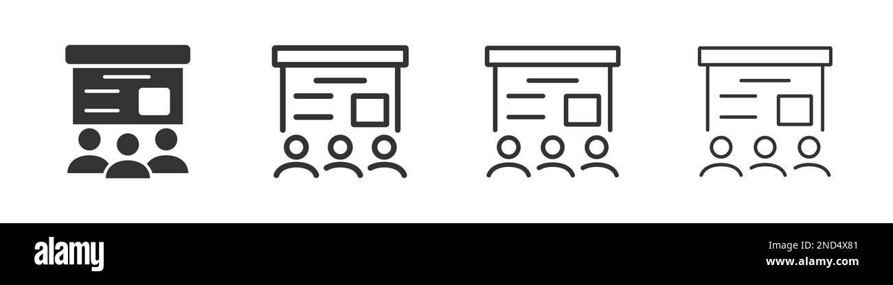 Teaching people icons collection in two different styles and different ...