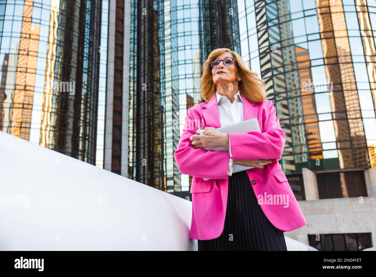 Transgender business woman lifestyle moments in downtown, Los angeles ...