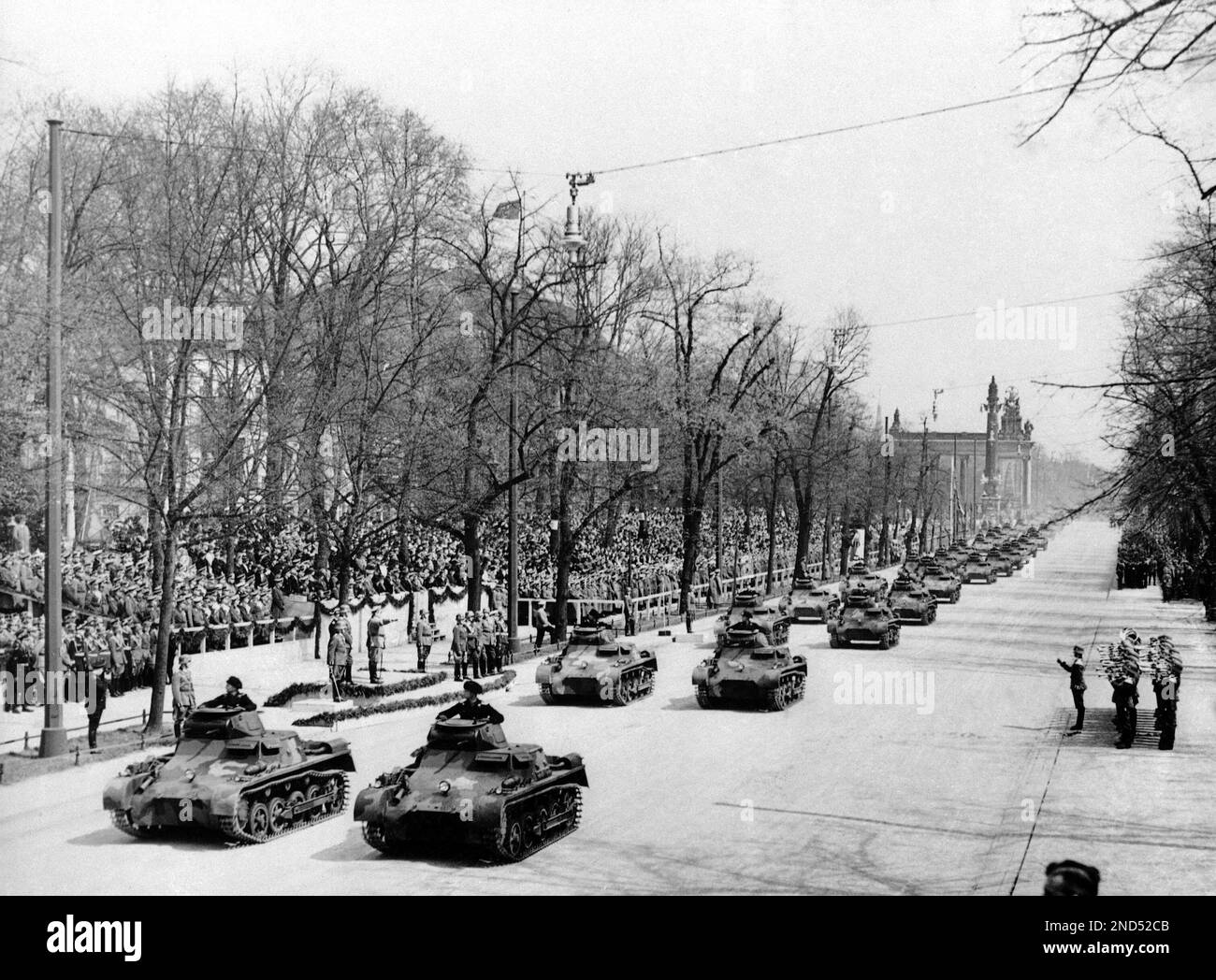 A view of Charlottenburger Chaussee, April 20, 1937 during the big ...