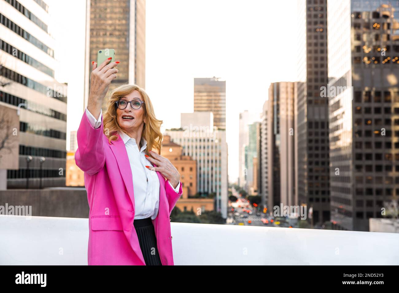 Transgender business woman lifestyle moments in downtown, Los angeles ...