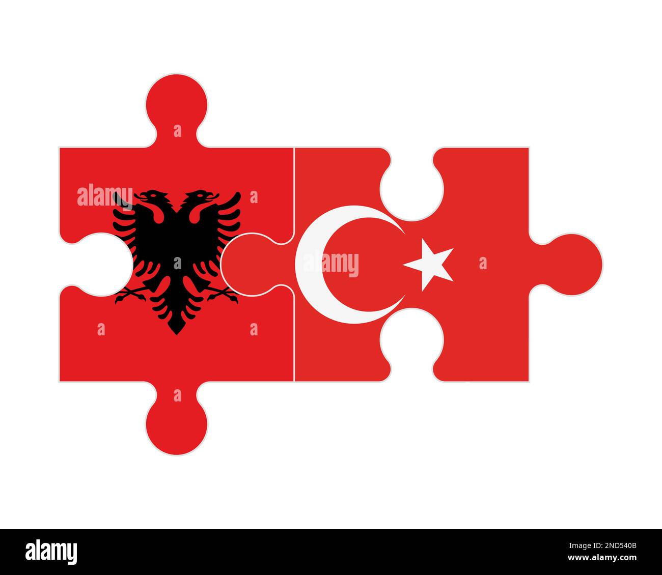 Connected puzzle of flags of Albania and Turkey, vector Stock Vector ...