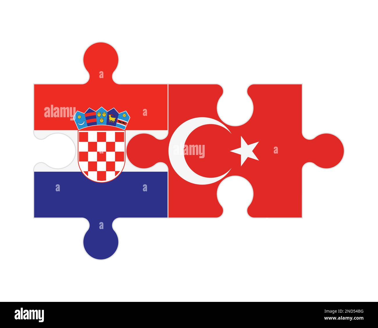 Connected puzzle of flags of Croatia and Turkey, vector Stock Vector ...