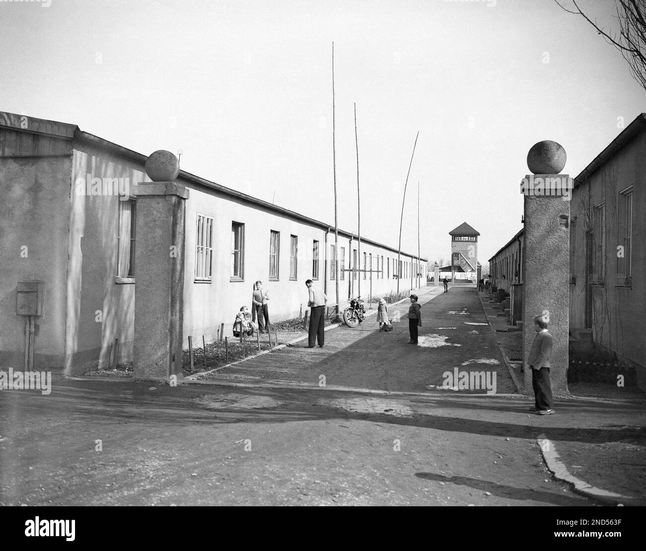 The old guard tower in rear reminds that this peaceful refugee camp ...