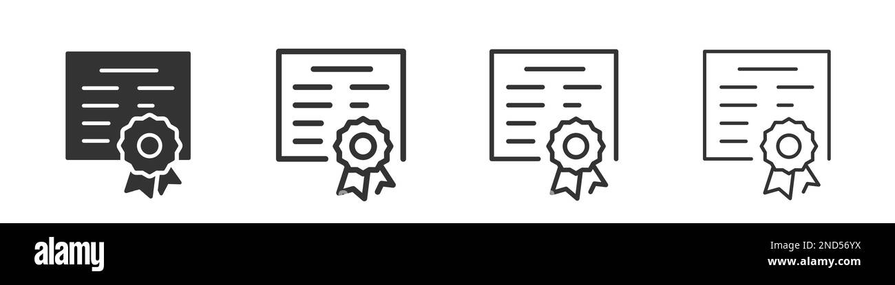 Certificate icons collection in two different styles and different ...