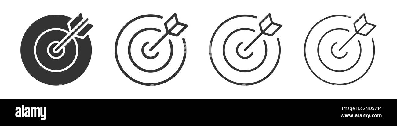 Target icons collection in two different styles and different stroke ...