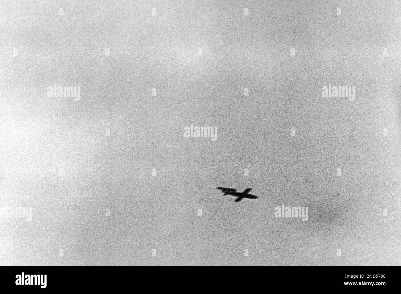 A German V1 robot bomb streaking through the air towards London in an ...