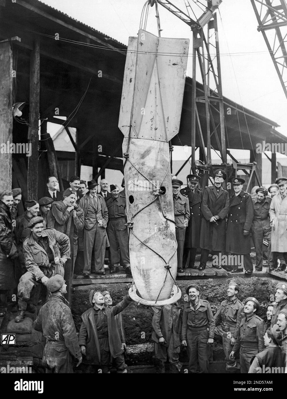 Hundreds Cheered as the 4,000 lb bomb Satan otherwise known as Hermann ...