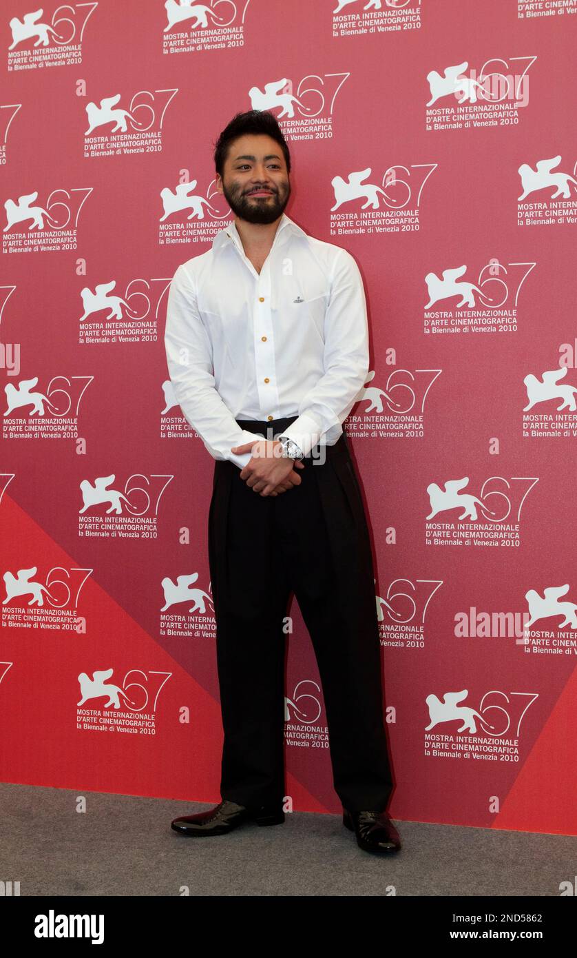Actor Takayuki Yamada poses at the photo call for the film Jusan Nin No ...