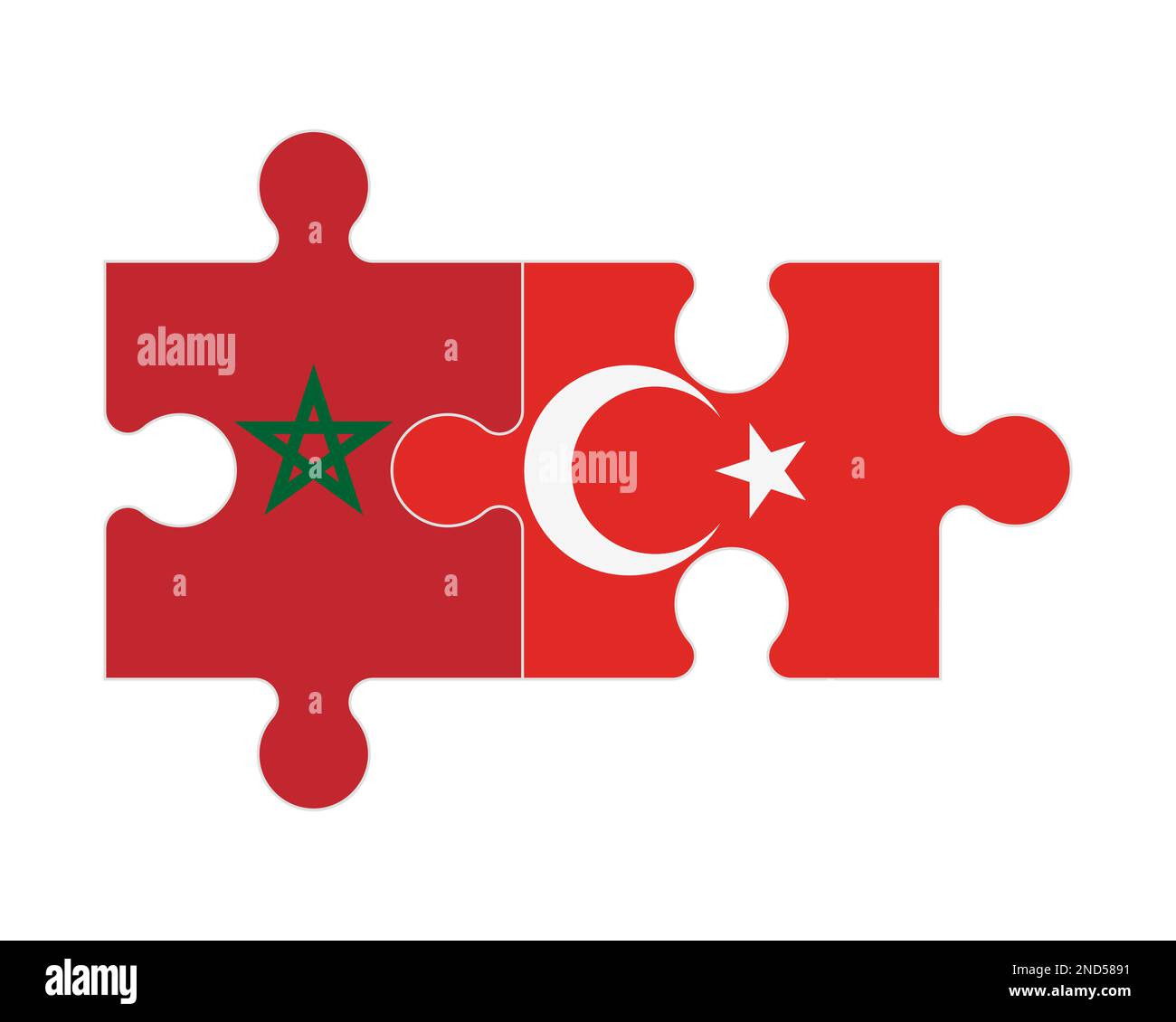 Connected puzzle of flags of Morocco and Turkey, vector Stock Vector ...