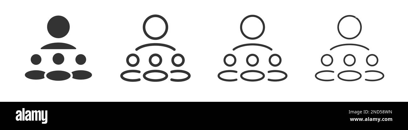 People group icons collection in two different styles and different ...