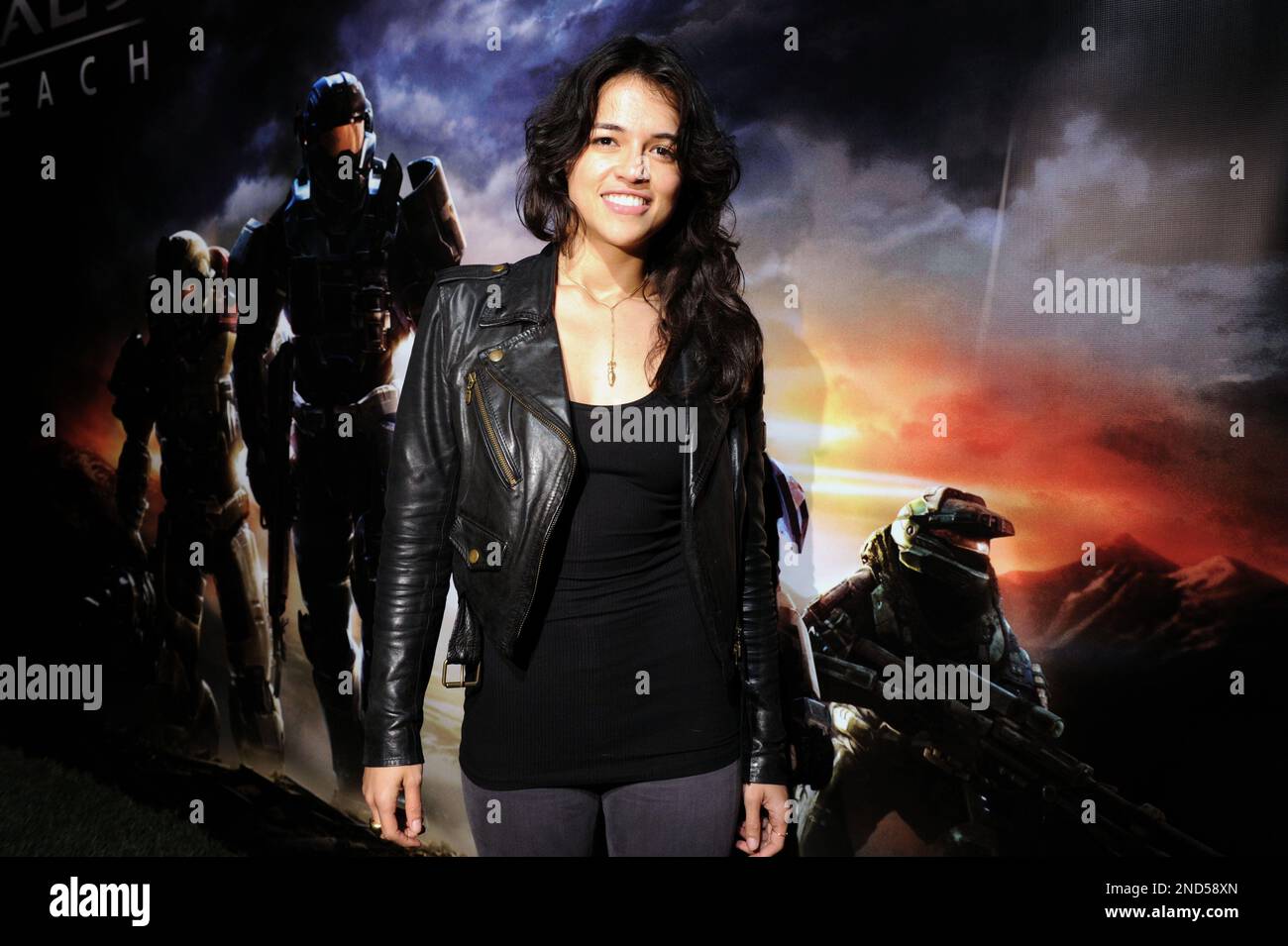 Michelle Rodriguez arrives at the Halo: Reach launch party celebrated ...