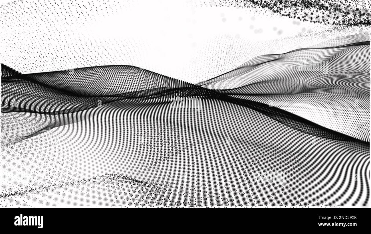 Abstract Waving Particle Technology Background Design. Dynamic ...