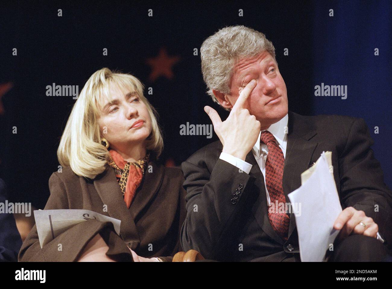 President-elect Bill Clinton and his wife Hillary attend a ceremony ...