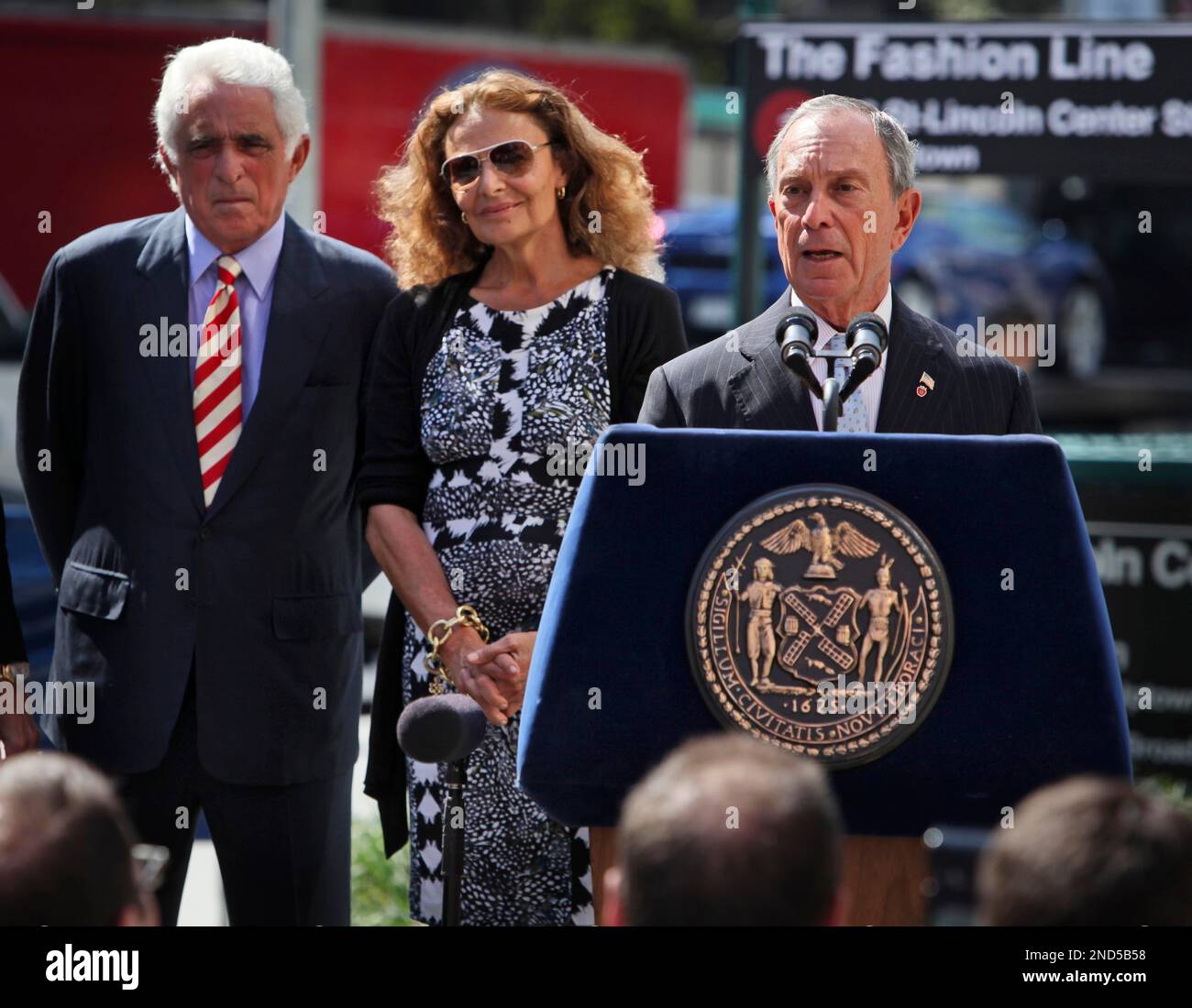 New York City Mayor Michael Bloomberg, right, IMG CEO Ted Forstmann ...