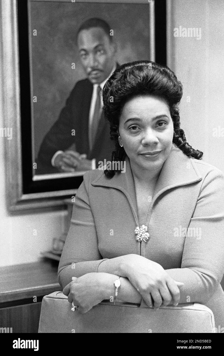 Mrs. Coretta Scott King, wife of the late Martin Luther King Jr., poses ...
