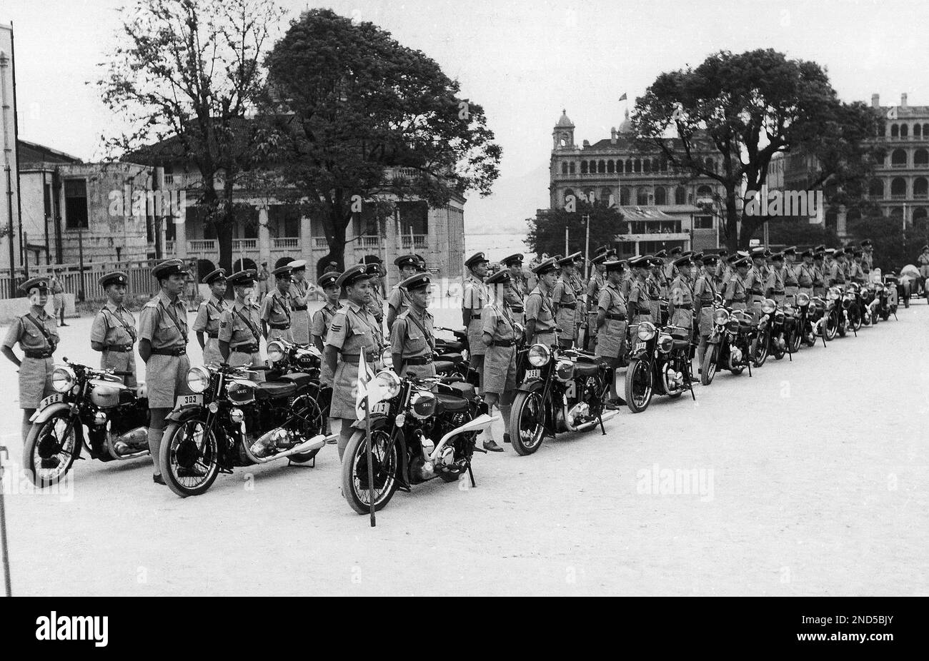 Flying squad Hong-Kong police reserve equipped with motorcycles in Hong ...