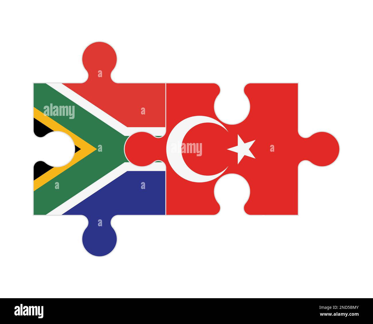 Connected puzzle of flags of South Africa and Turkey, vector Stock ...