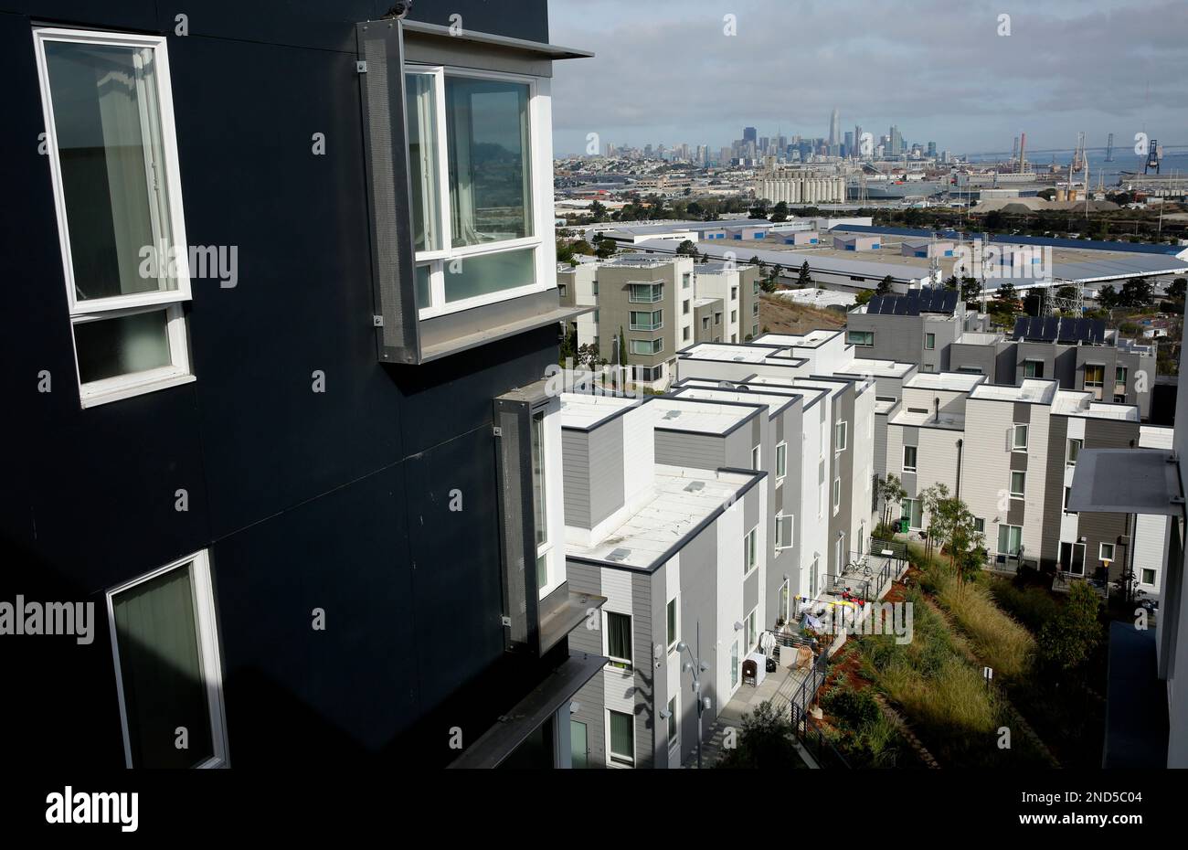 Previously completed phases of the Hunter's View housing complex as ...