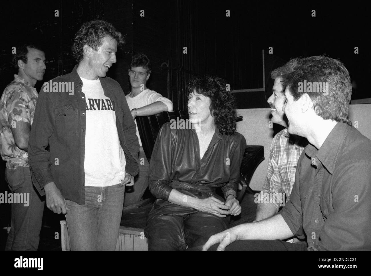 Lily Tomlin, center, gestures during a chat with cast members of “As Is ...