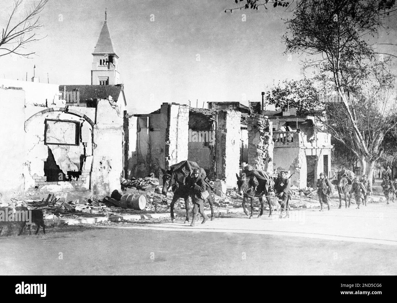 Fighting French forces moving against the axis in Tunisia, Jan. 14 ...