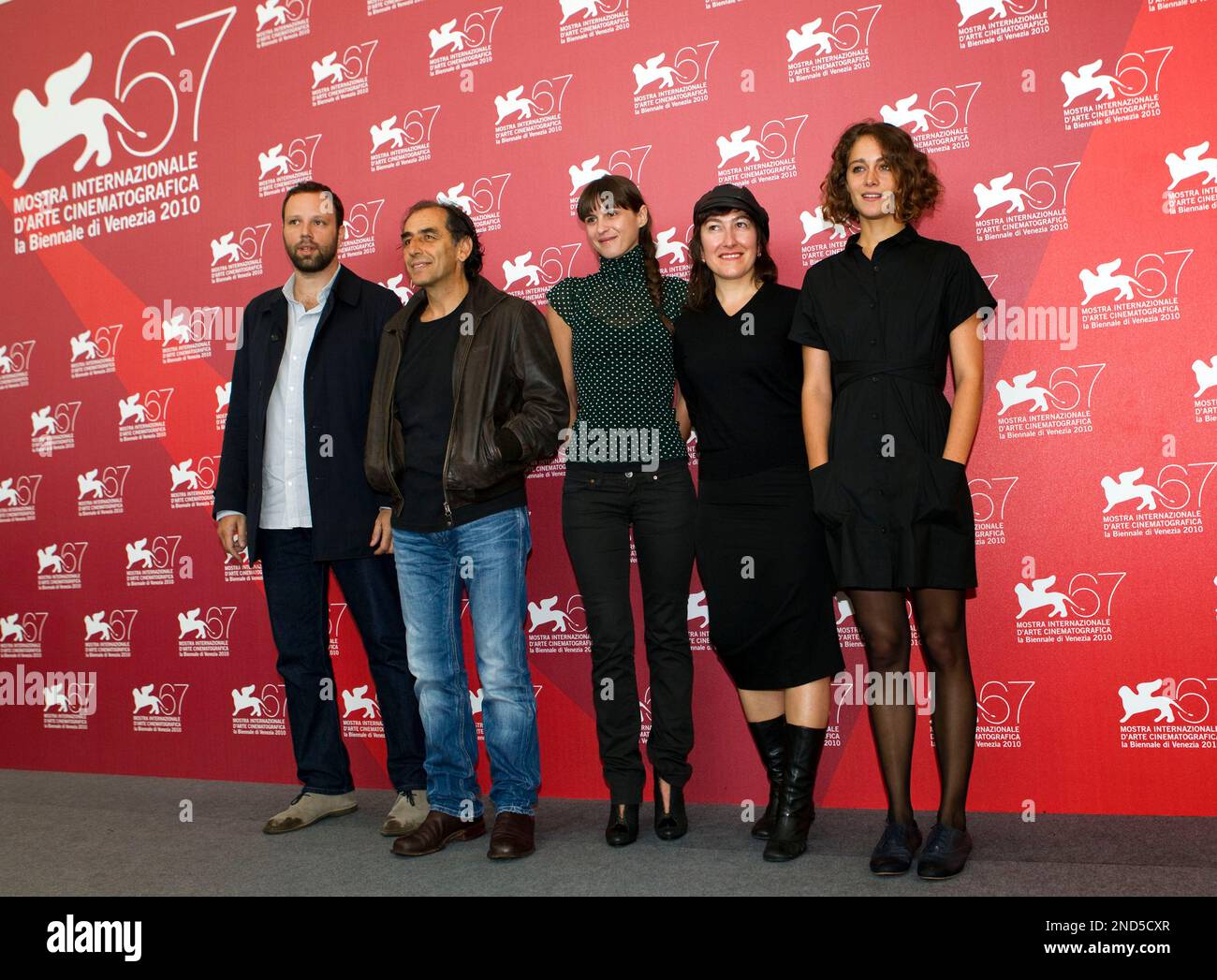 From left, actors Yorgos Lanthimos, Vangelis Mourikis, Ariane Labed ...