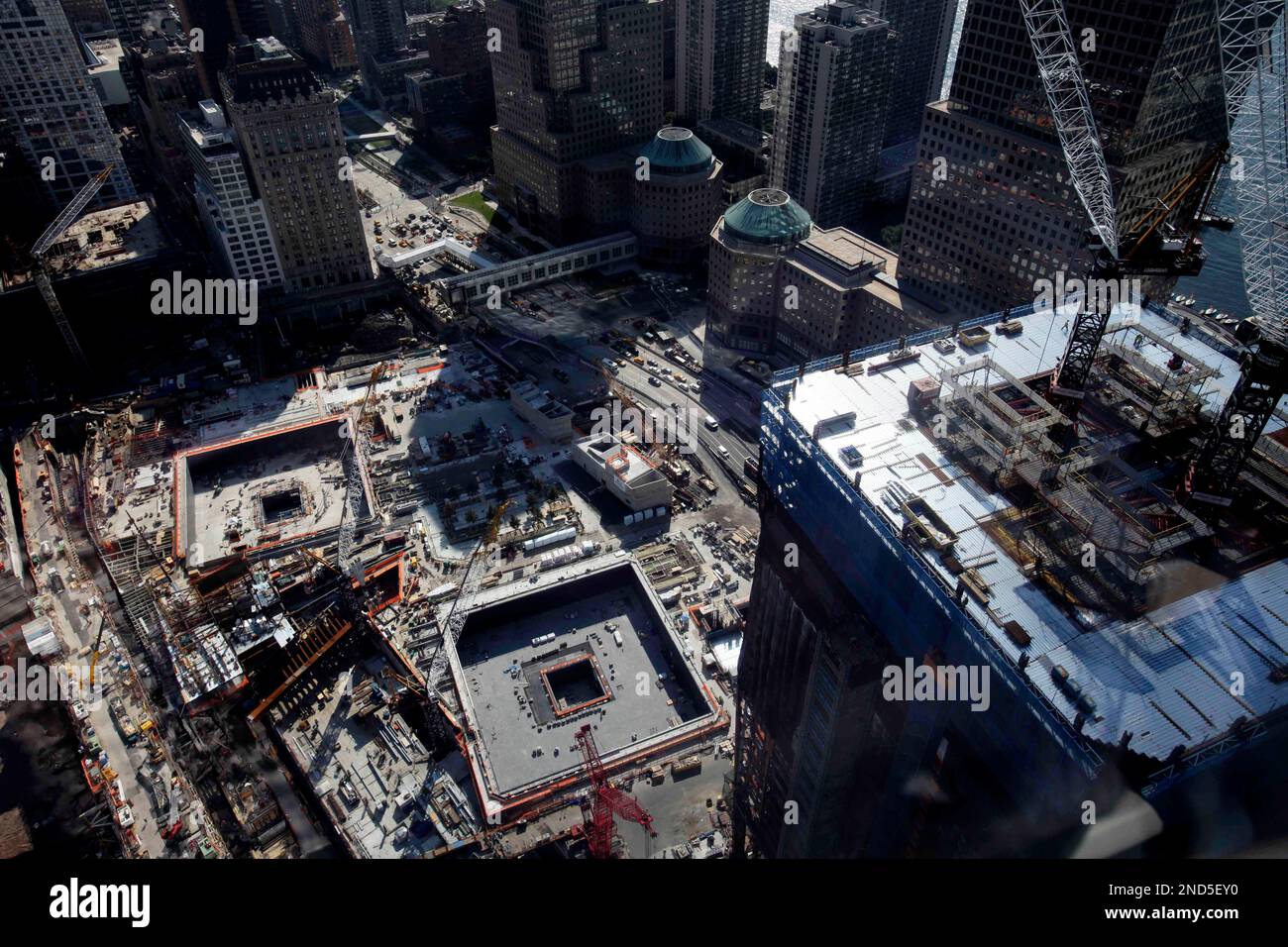 Ground zero is seen looking south from 7 World Trade Center in New York ...