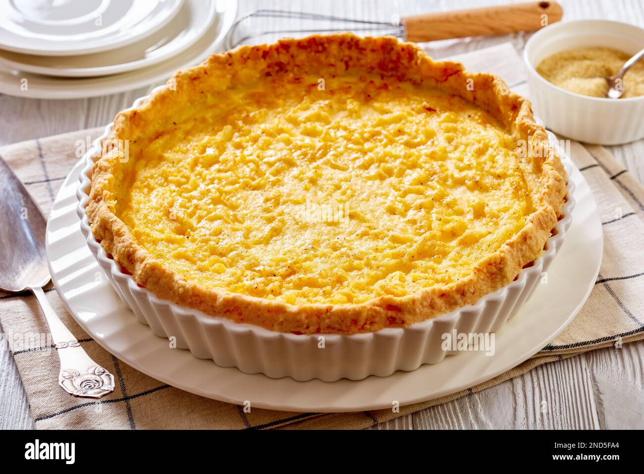 close-up of Classic chess pie pairs a traditional butter pie crust with ...