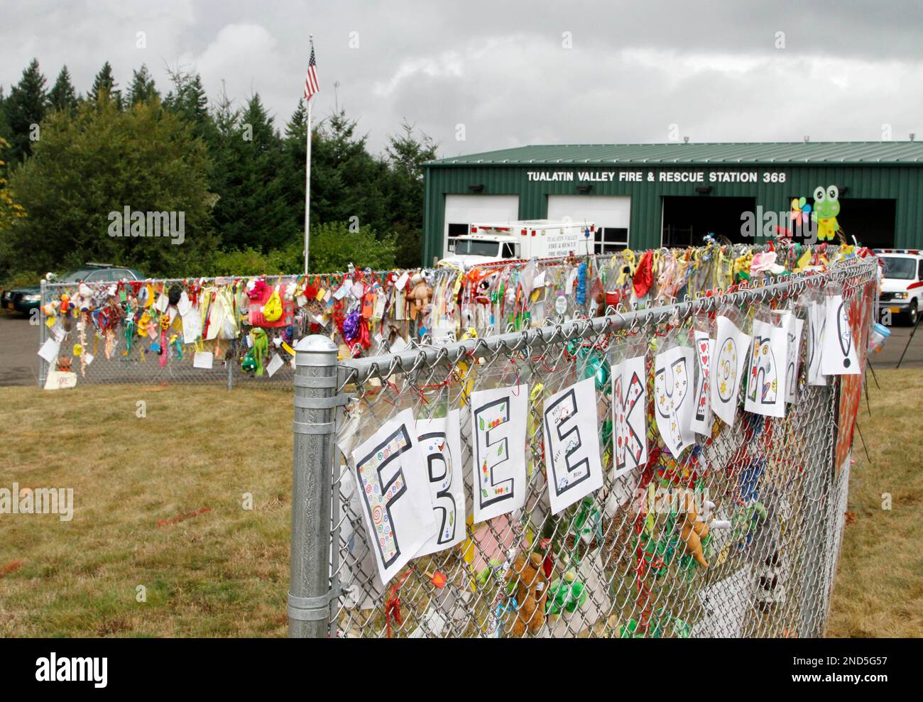 "Kyron's Wall of Hope" is shown after it is reassembled in front of ...