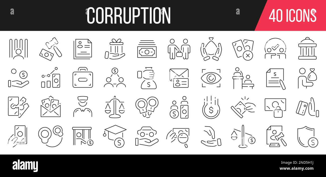 Corruption business icon outline hi-res stock photography and images ...