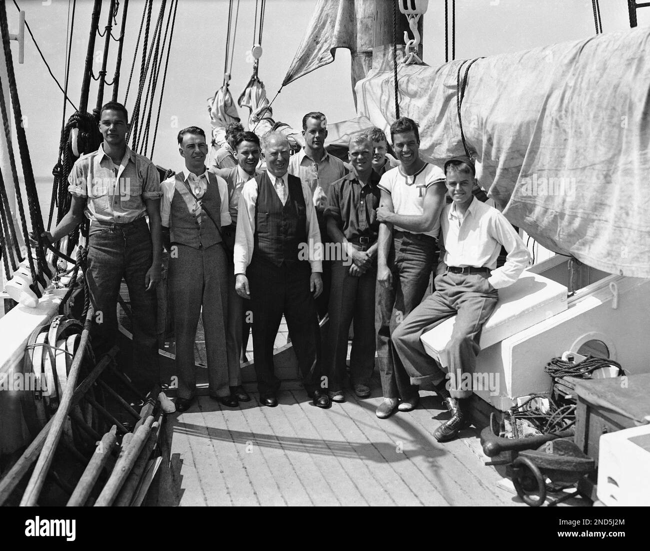 College boys going with Capt. Bob Bartlett on June 25, 1935 left to ...