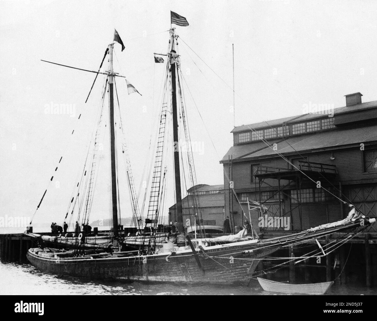 The schooner Effie M. Morrissey which will carry members of the Stoll ...