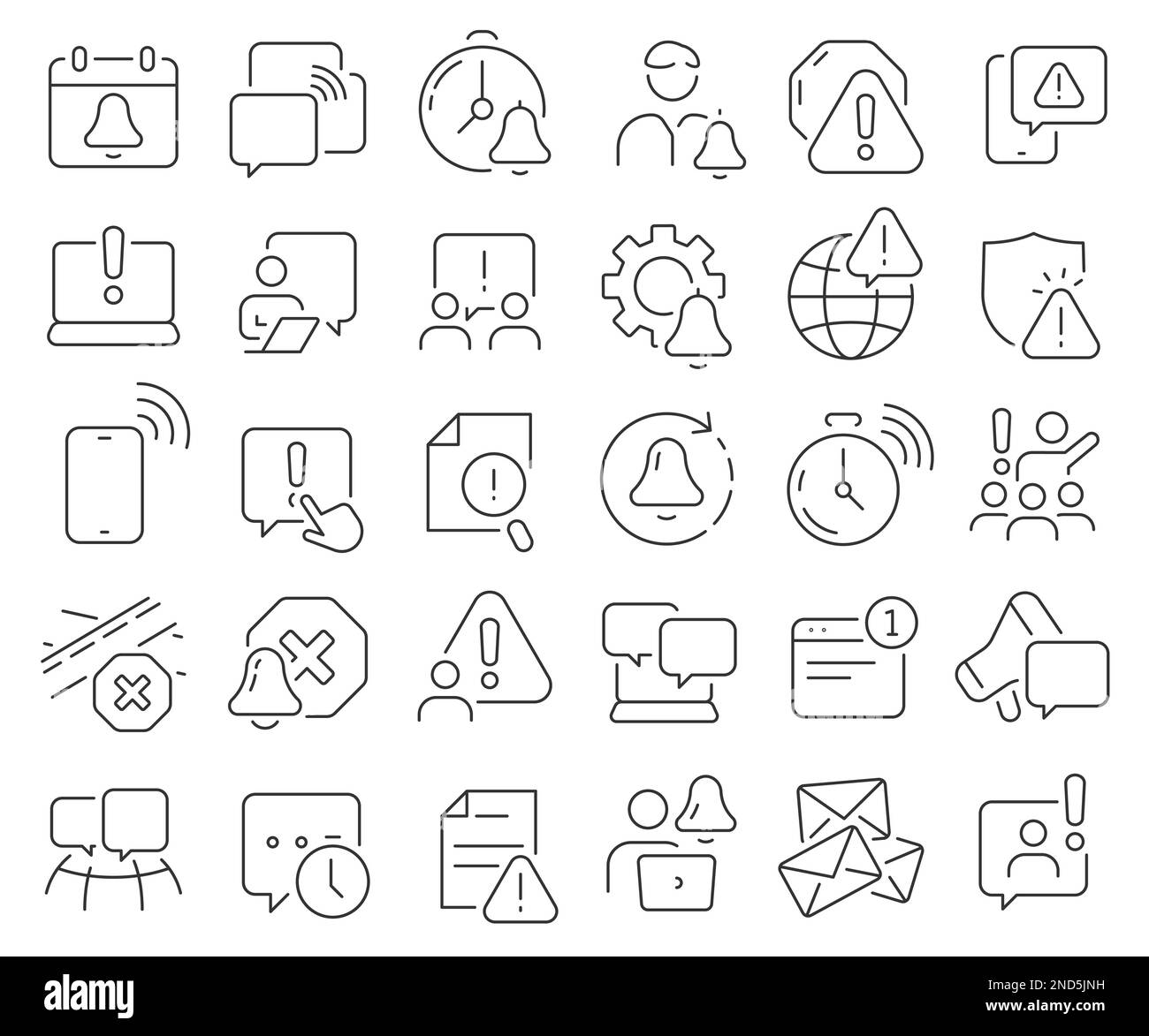 Notification line icons collection. Thin outline icons pack. Vector ... Notification line icons collection. Thin outline icons pack. Vector ...