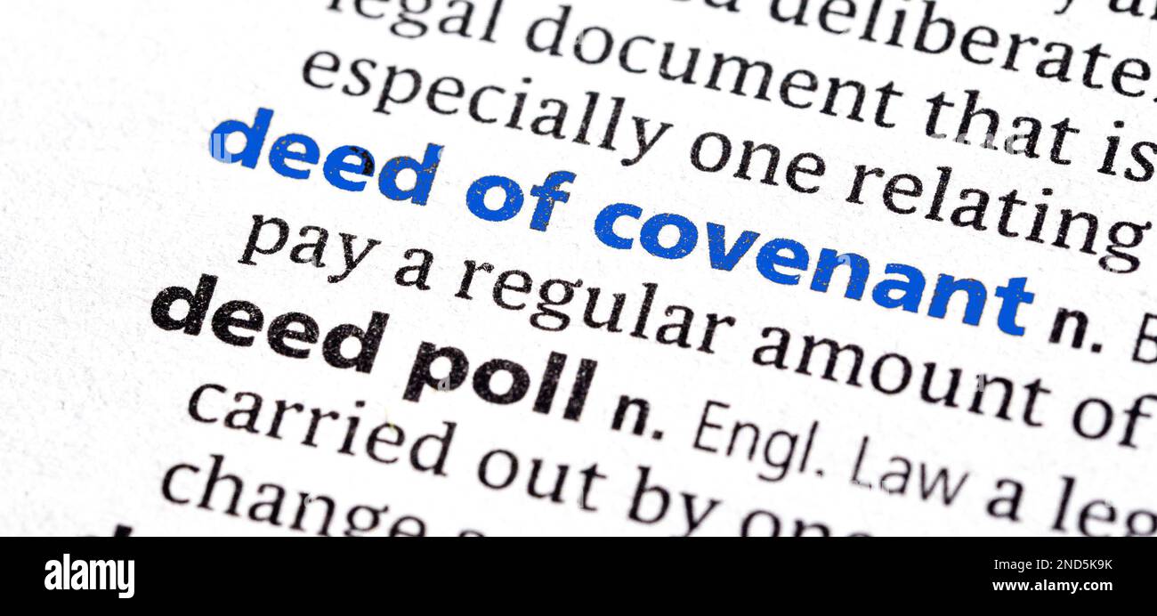 Deed of covenant hi-res stock photography and images - Alamy