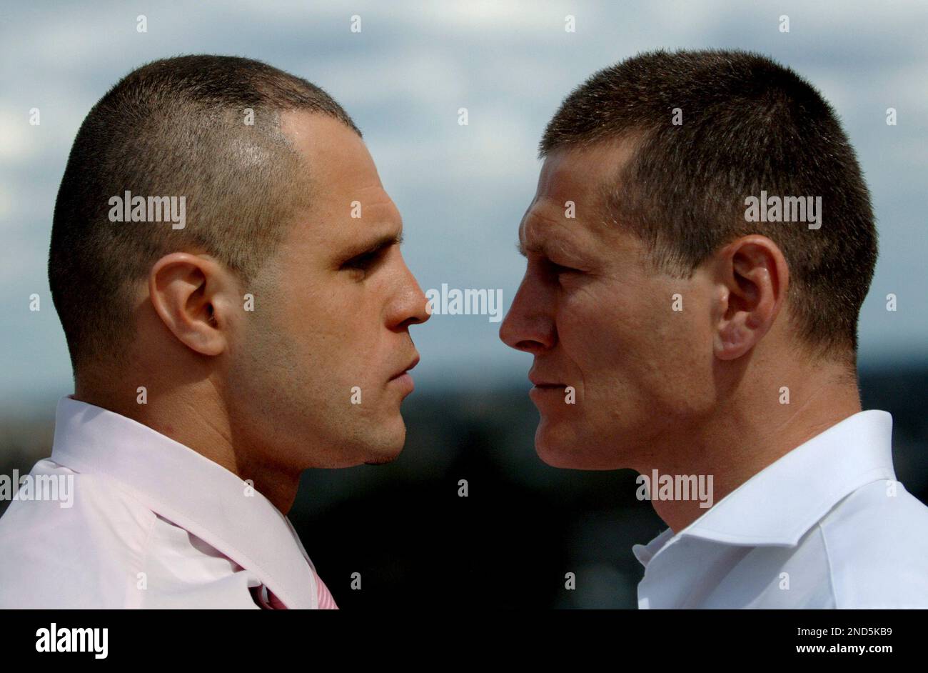 American boxer BJ Flores, left, and IBO World Boxing Champion Danny ...