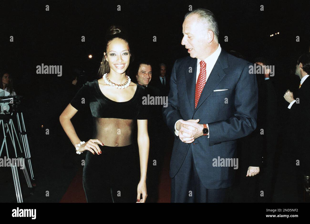 Italian jeweler Paolo Bulgari and US singer Brandi are seen in March ...