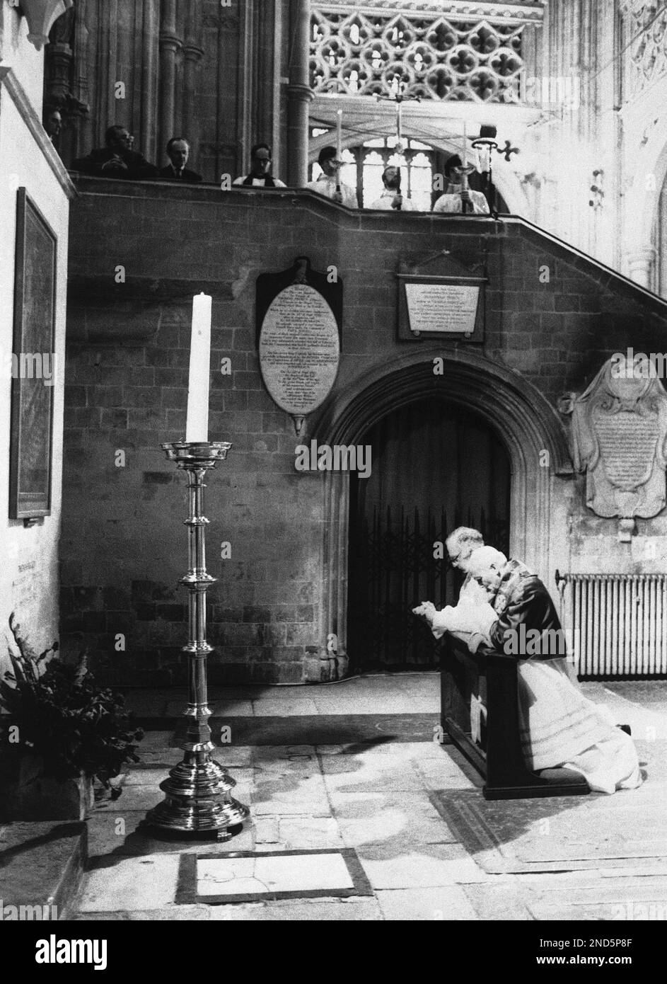 The Archbishop of Canterbury, Dr. Robert Runcie, and Pope John Paul II ...