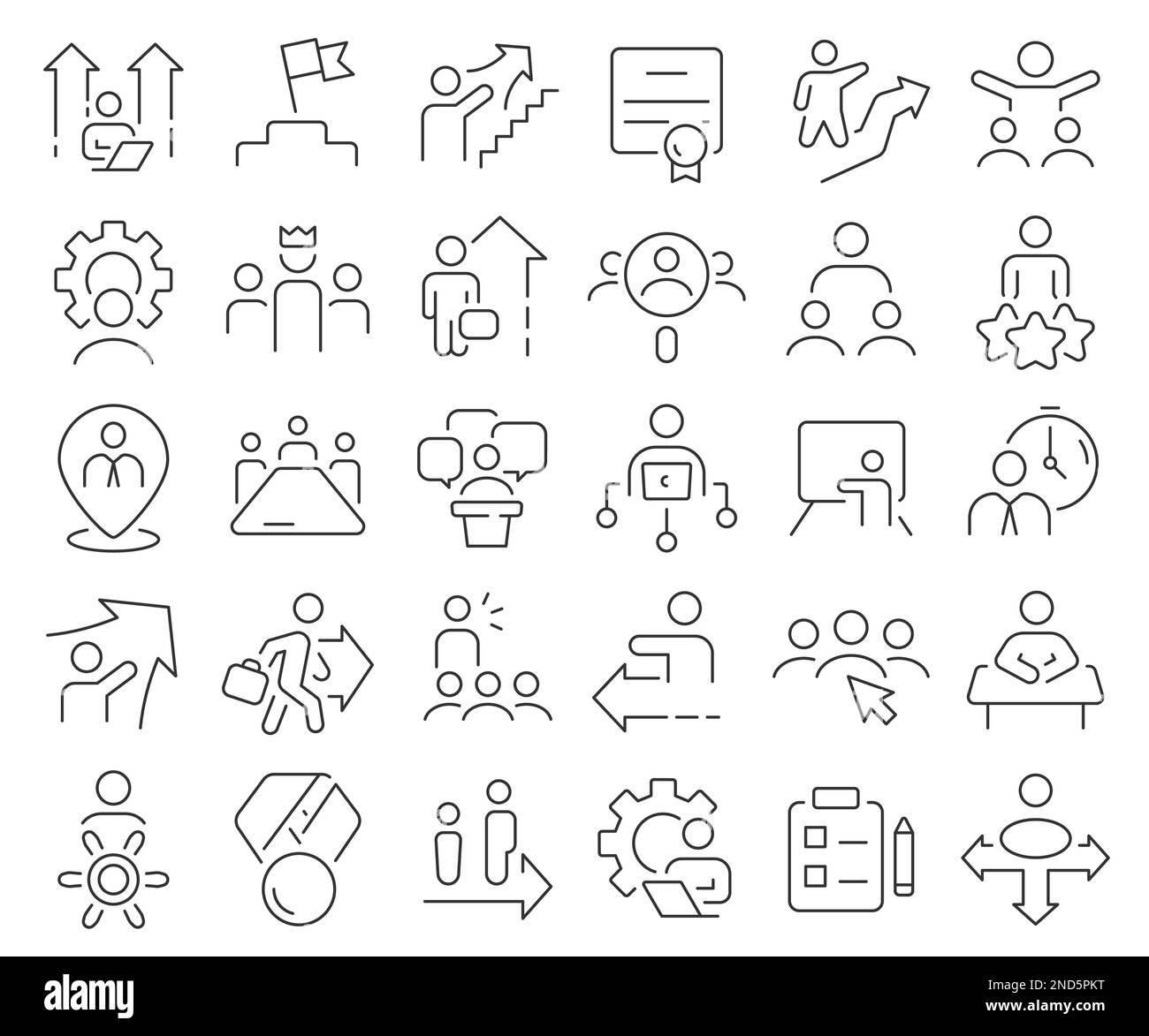 Leadership line icons collection. Thin outline icons pack. Vector ...
