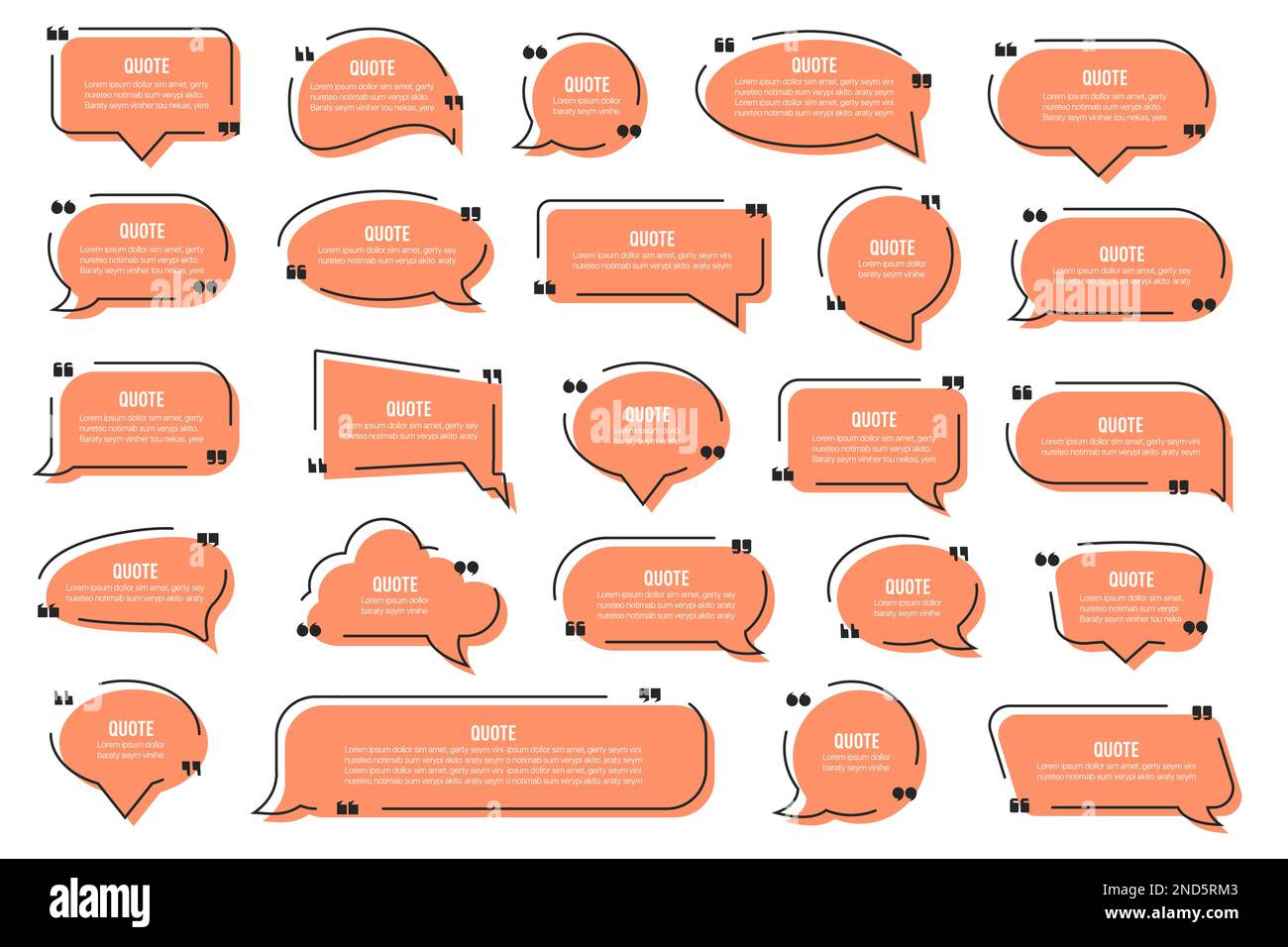 Set of quote bubbles template in a flat design. Vector illustration ...