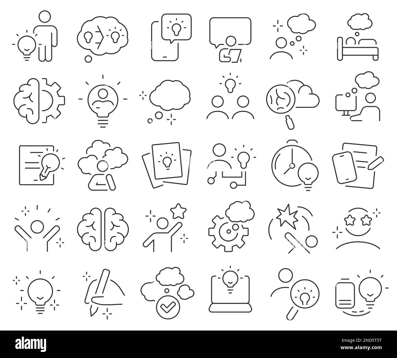 Inspiration line icons collection. Thin outline icons pack. Vector ...