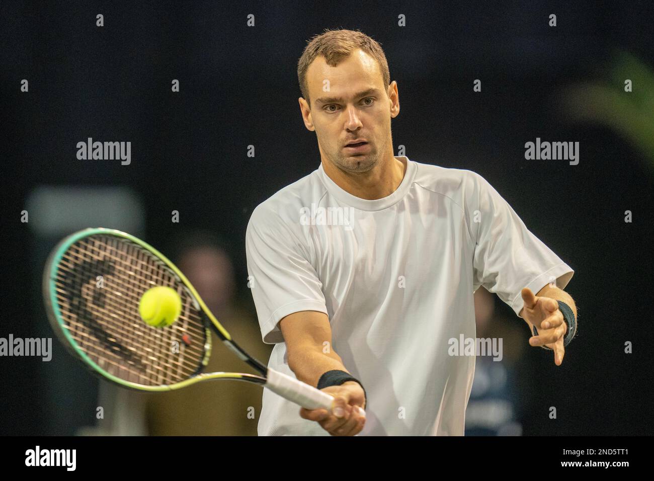 ROTTERDAM, THE NETHERLANDS - FEBRUARY 12 : Roman Safiullin in action ...