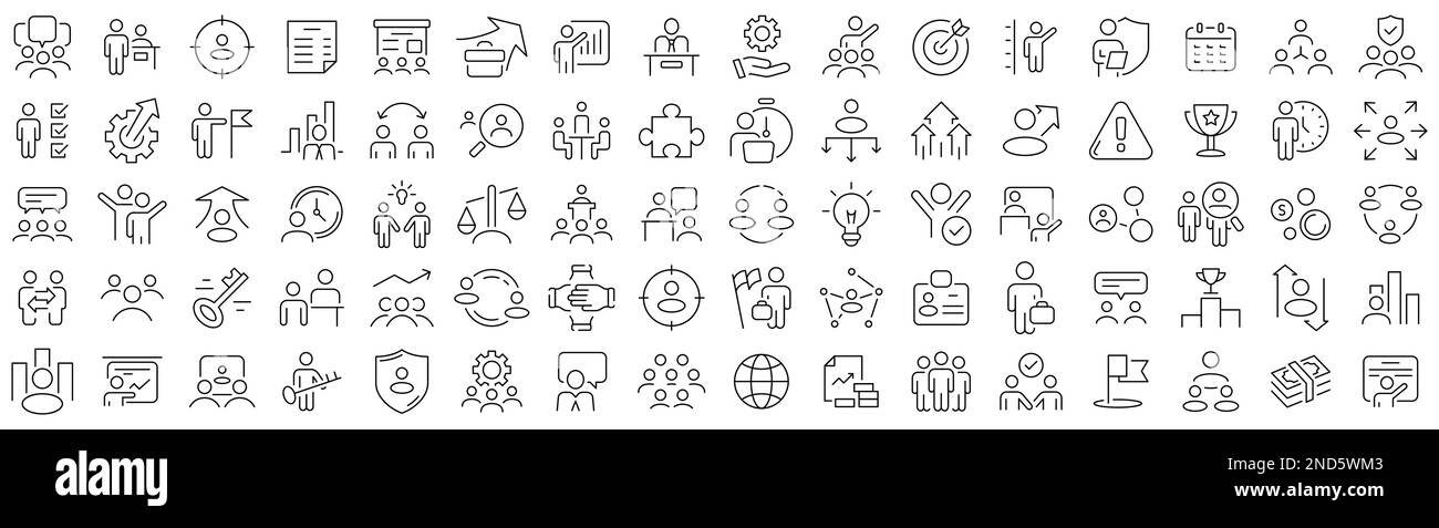 Set Of Governance And Management Line Icons Collection Of Black Linear Icons Stock Vector Image