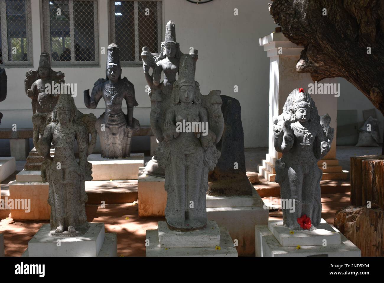 Multiple stone sculptures in Pondicherry , India Stock Photo - Alamy