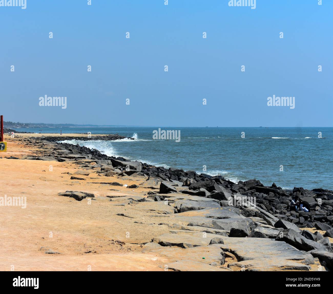 Promenade Beach is a popular tourist spot in Pondicherry, India ...