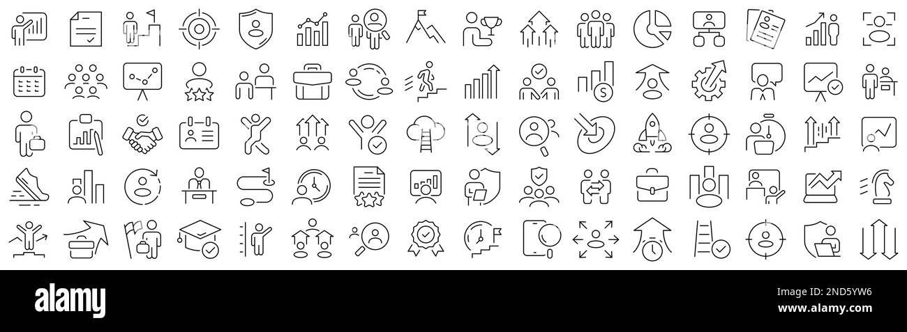 Set Of Career Development Line Icons Collection Of Black Linear Icons Stock Vector Image And Art