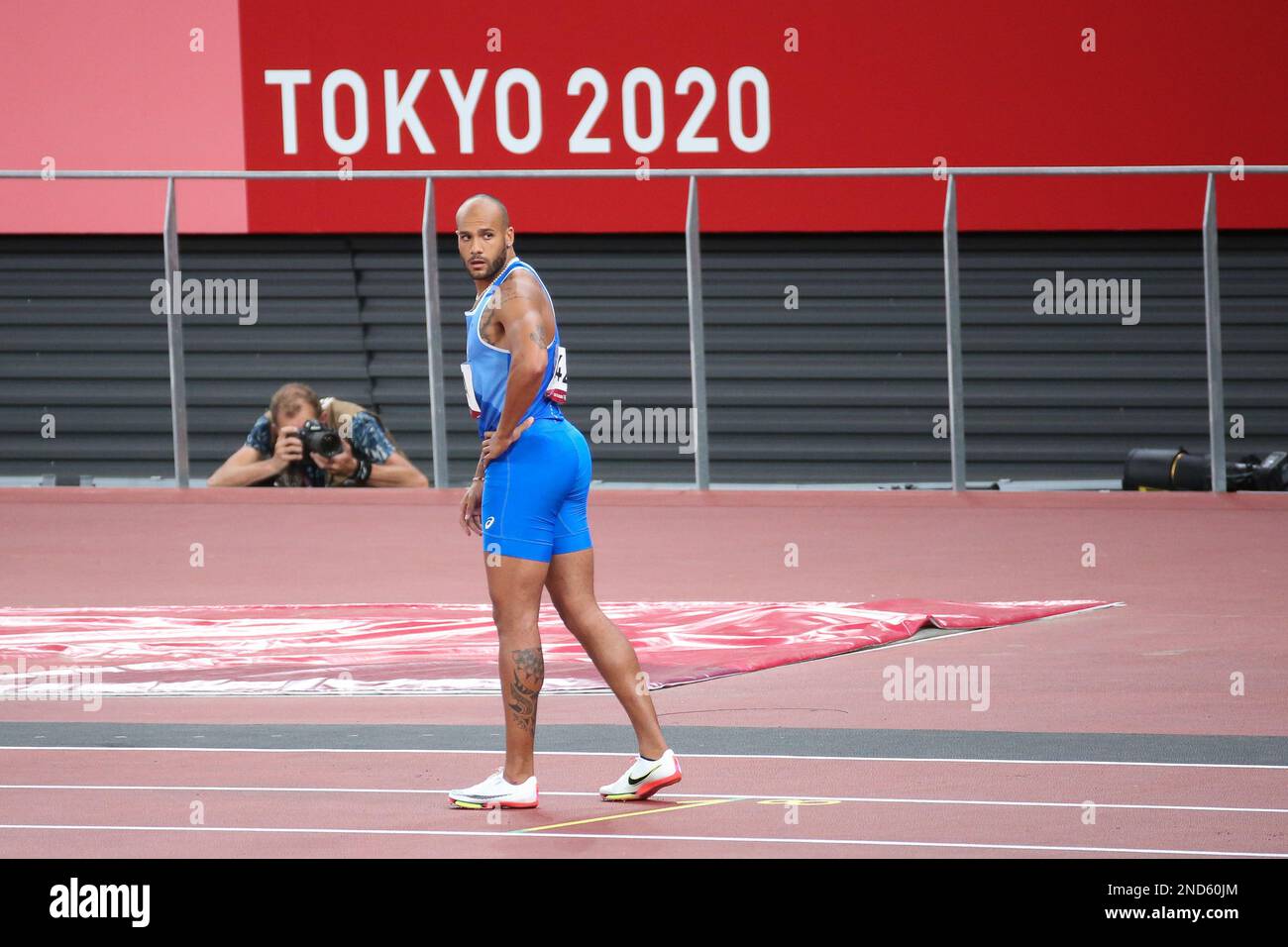 AUG 06, 2021 - Tokyo, Japan: Marcell JACOBS of Italy in the Athletics ...