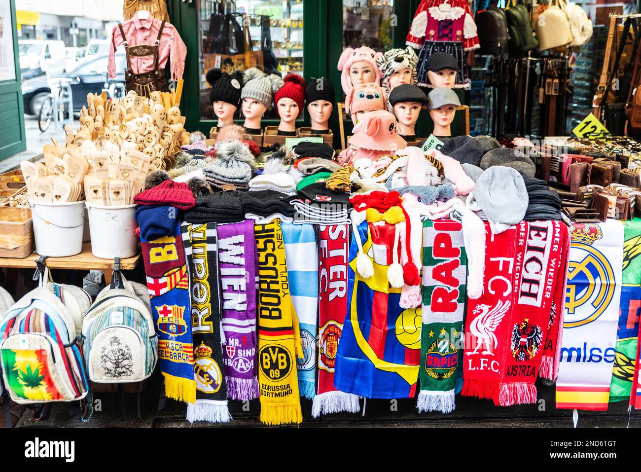 Vienna, Austria - October 14, 2022: Clothing and souvenir store with ...