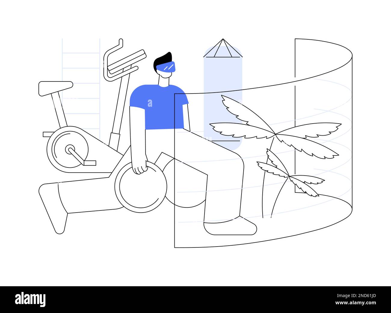 VR fitness gym abstract concept vector illustration Stock Vector Image ...