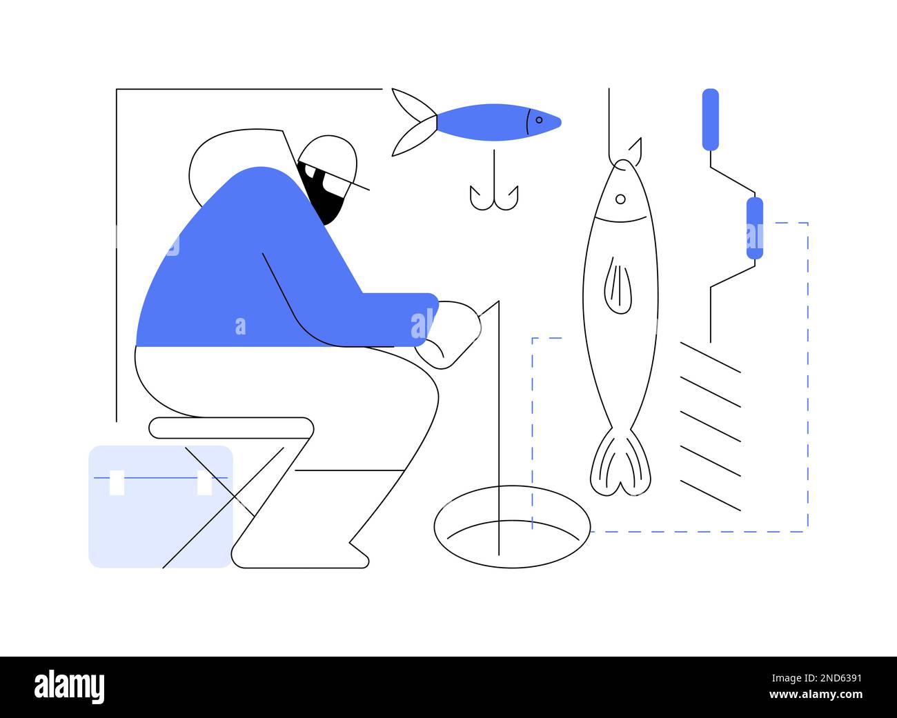 Ice fishing abstract concept vector illustration Stock Vector Image ...