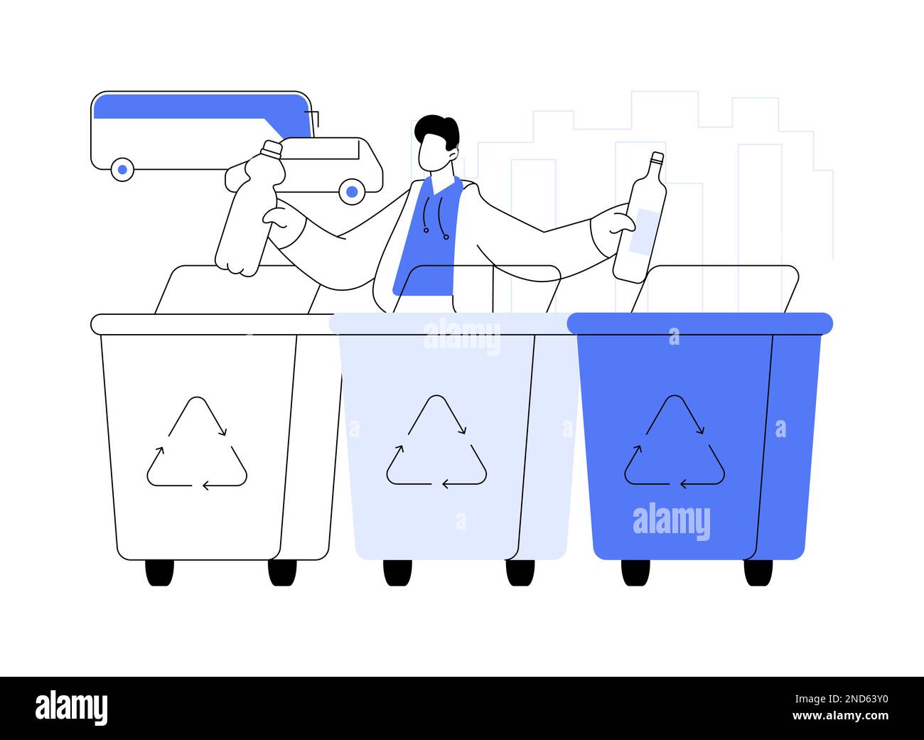 Garbage collection and sorting abstract concept vector illustration ...